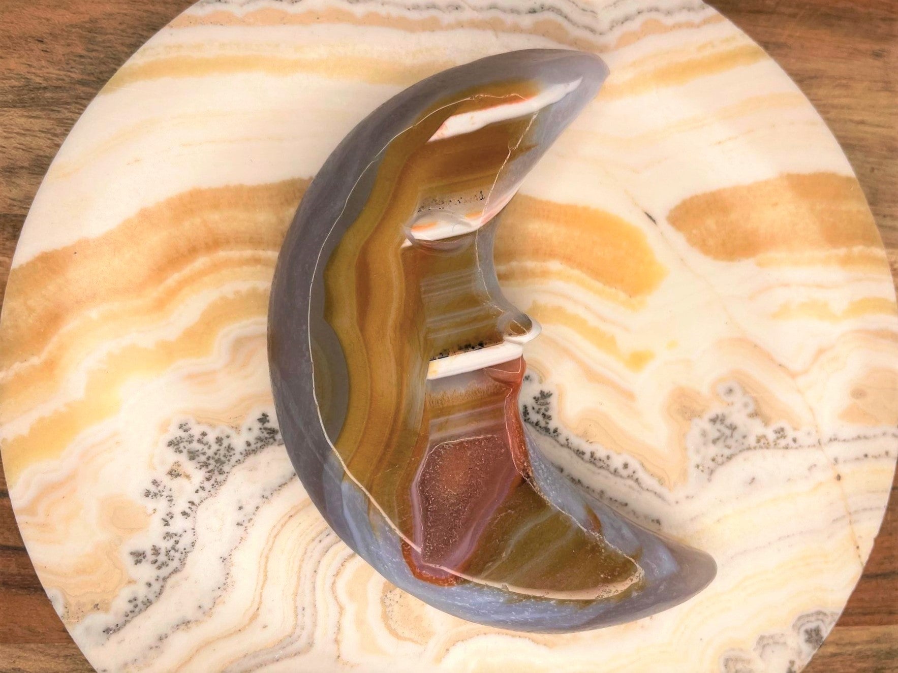 Stunning Crescent Moon Agate Crystal – Crystals Melbourne Australia