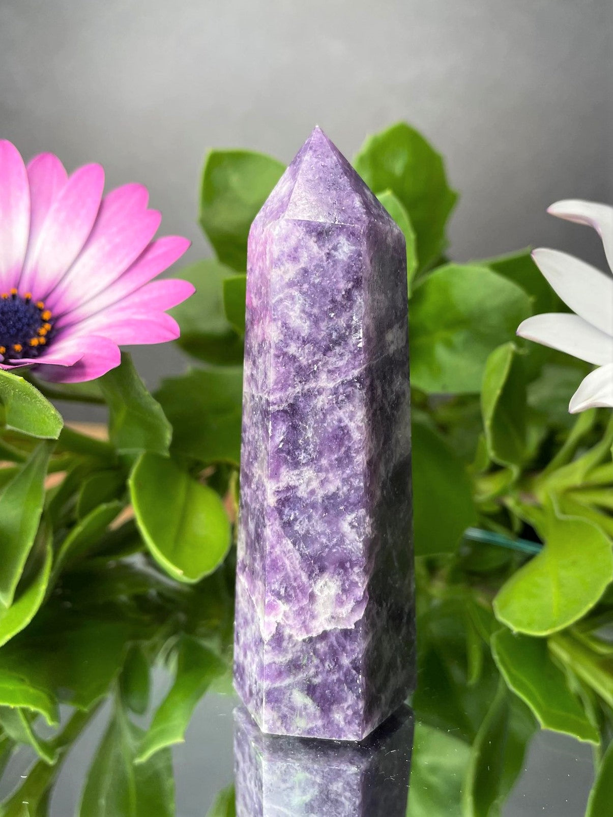 Purple Lepidolite Crystal Stone Tower Healing Décor – Crystals ...