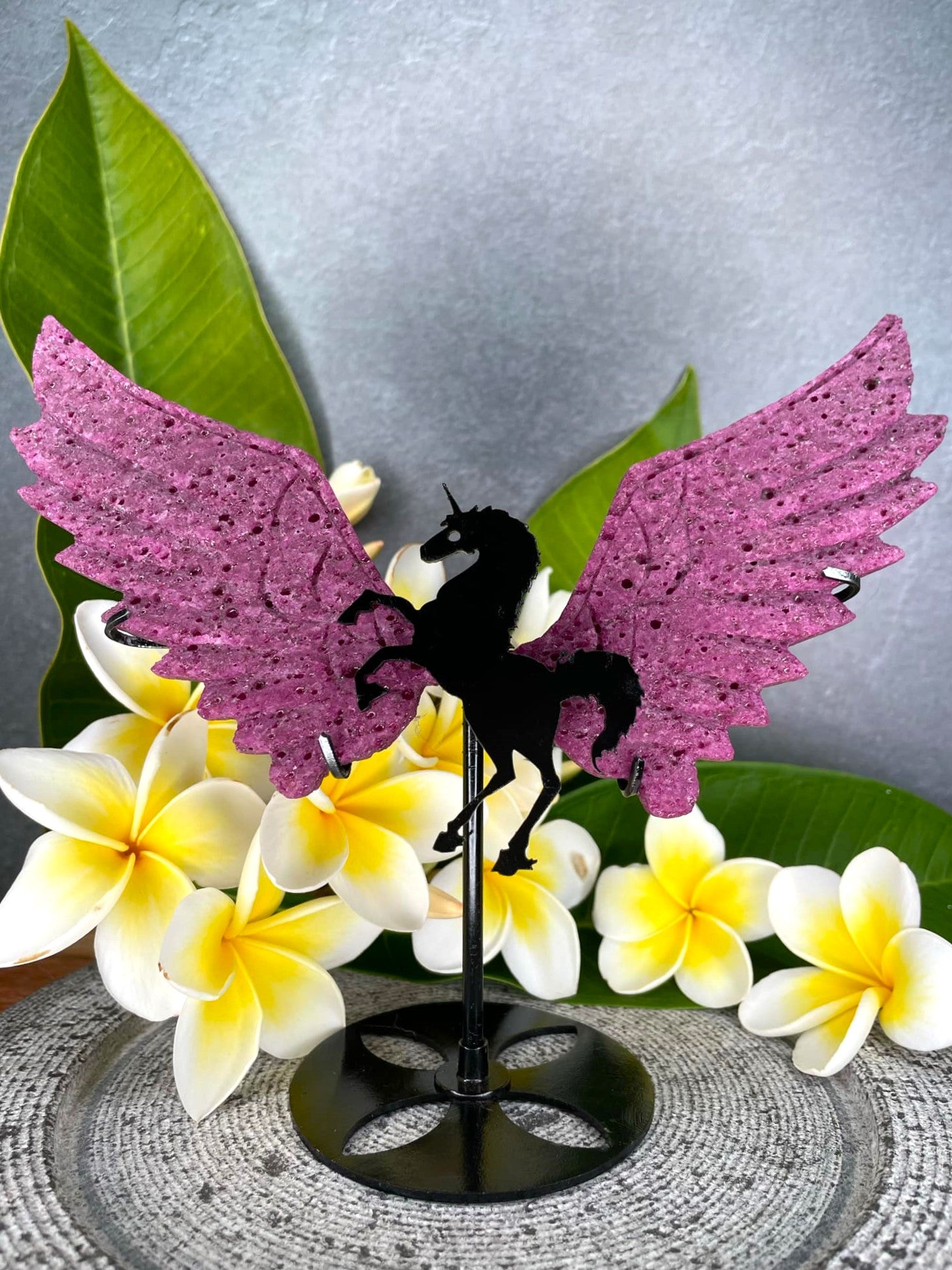 Honeycomb Ruby Unicorn Crystal Wings With Black Stand – Crystals ...