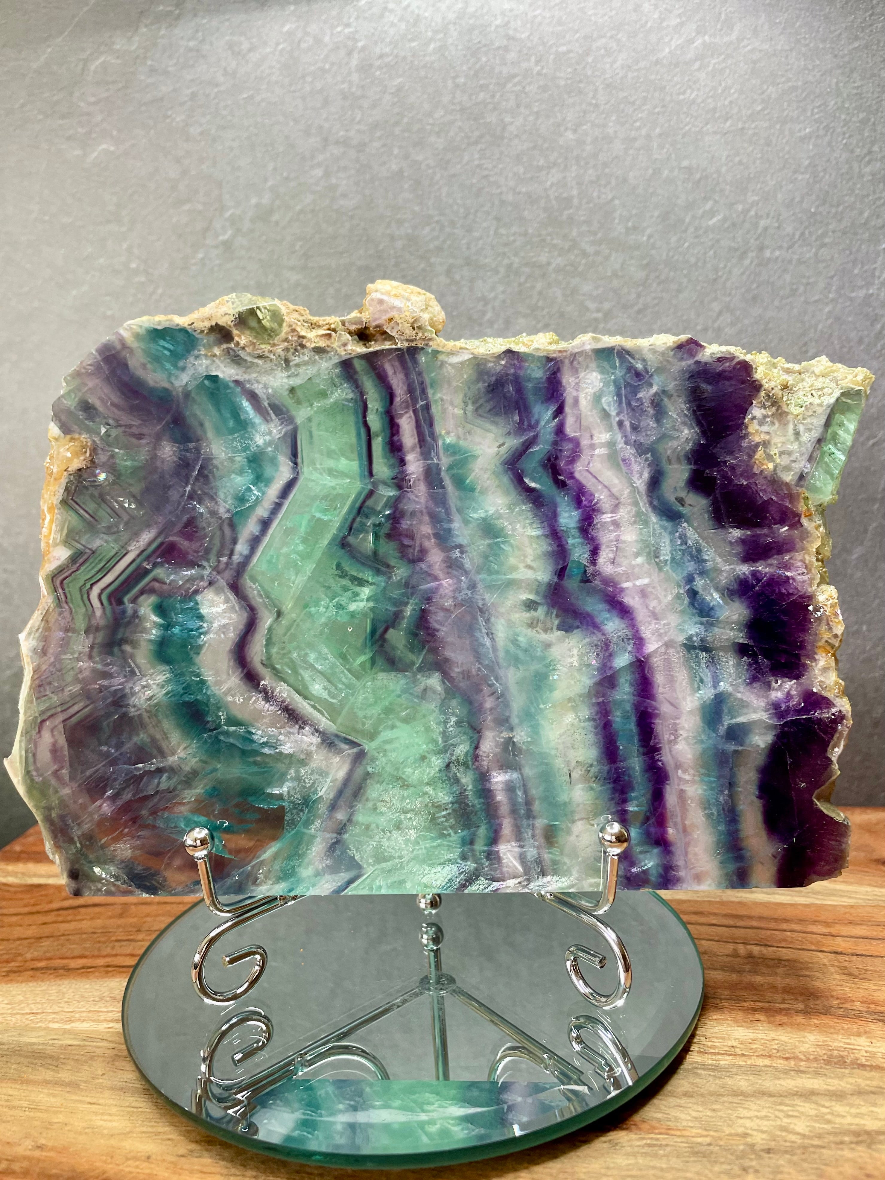 Polished Rainbow Fluorite Natural Crystal Slab – Crystals Melbourne ...