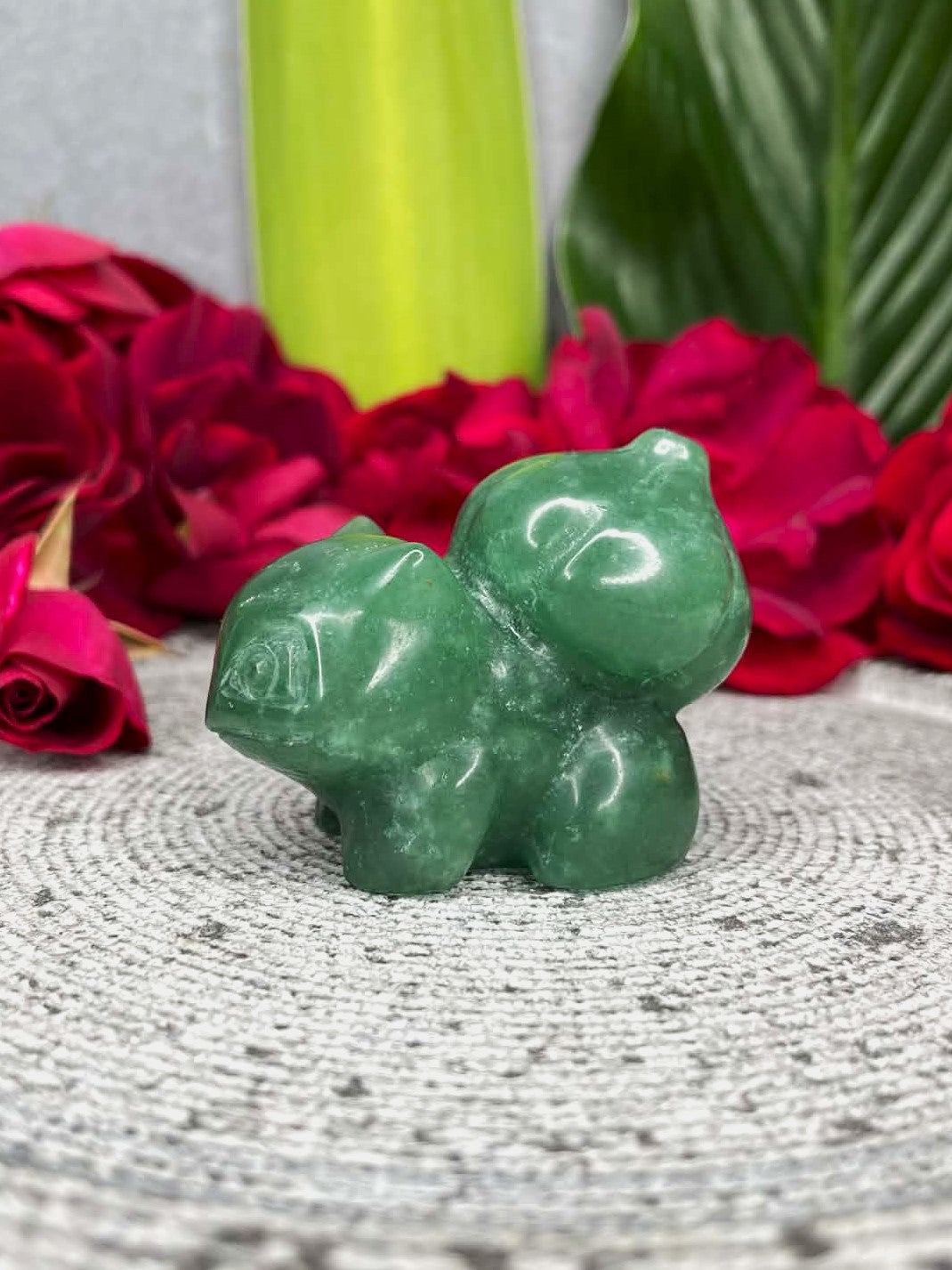 Green Aventurine Bulbasaur Crystal Pokémon Carving – Crystals Melbourne ...