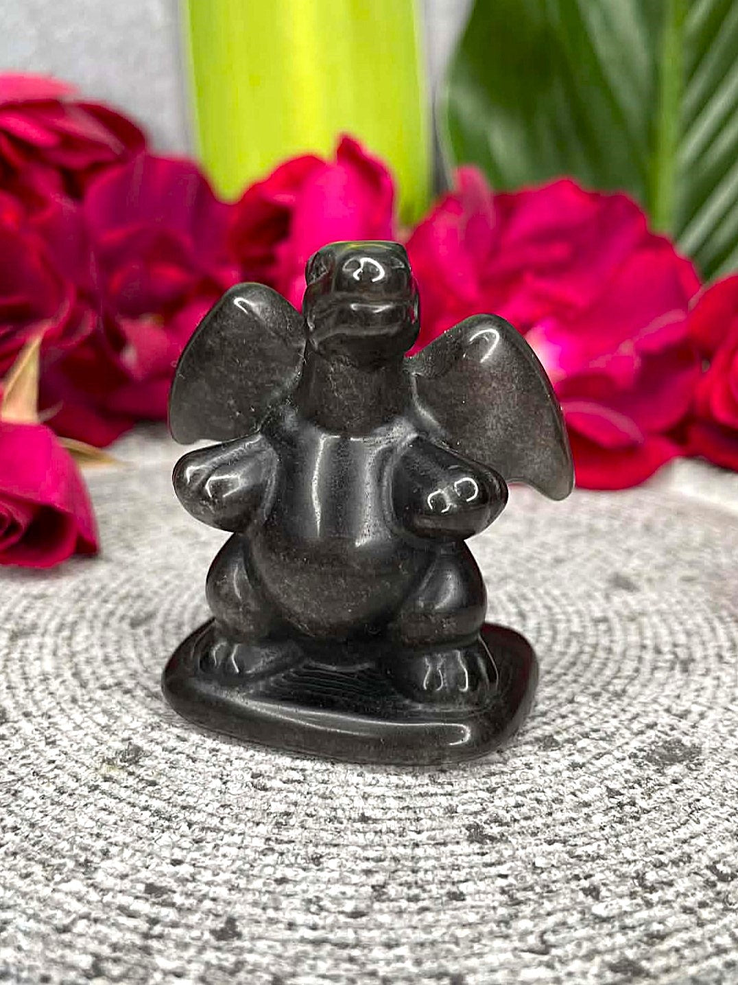 Silver Sheen Obsidian Charizard Crystal Pokémon Carving – Crystals ...